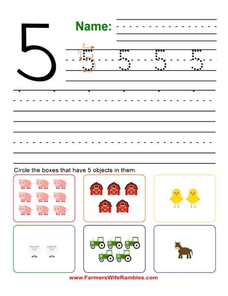 0-9 Number Practice Printables - Farmer's Wife Rambles