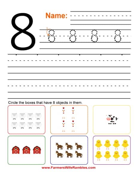 0-9 Number Practice Printables - Farmer's Wife Rambles