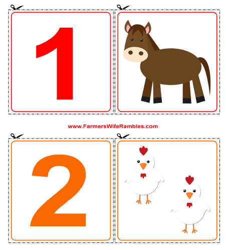 0-9 Free Printable Counting Cutouts - Farmer's Wife Rambles