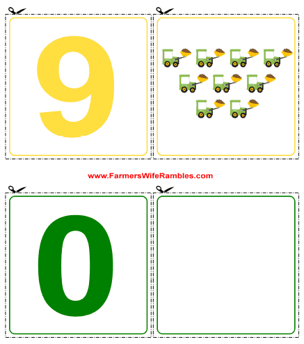 0-9 Free Printable Counting Cutouts - Farmer's Wife Rambles