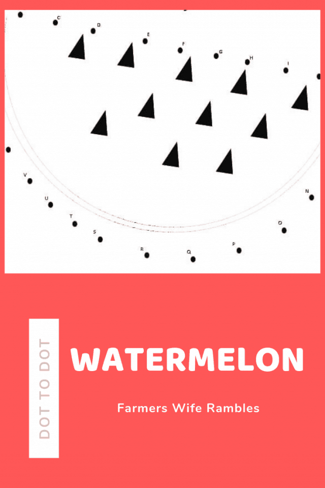Watermelon Dot to Dot Free Printable - Farmer's Wife Rambles