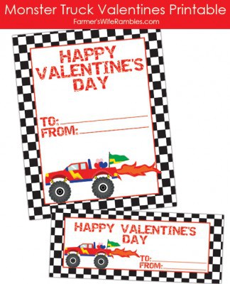 2 Free Monster Truck Valentine's Printables - Farmer's Wife Rambles