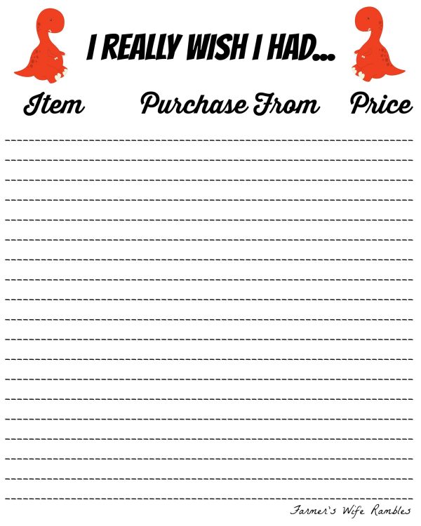 Free Wish List Printables ~ 5 Designs To Pick From - Farmer's Wife Rambles
