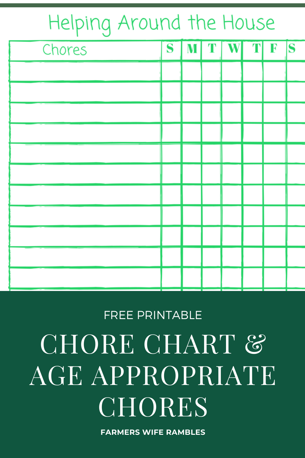 Chore Chart By Age Printable