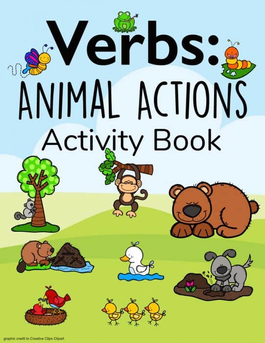 Verbs: Animal Actions Activity Book and Tracing Cards - Farmer's Wife ...