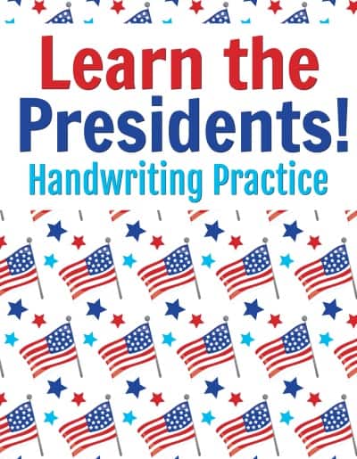 Learn The Presidents Handwriting Practice - Farmer's Wife Rambles