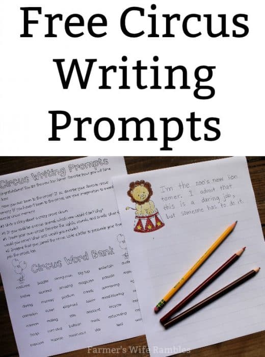 Free Circus Writing Prompts - Farmer's Wife Rambles