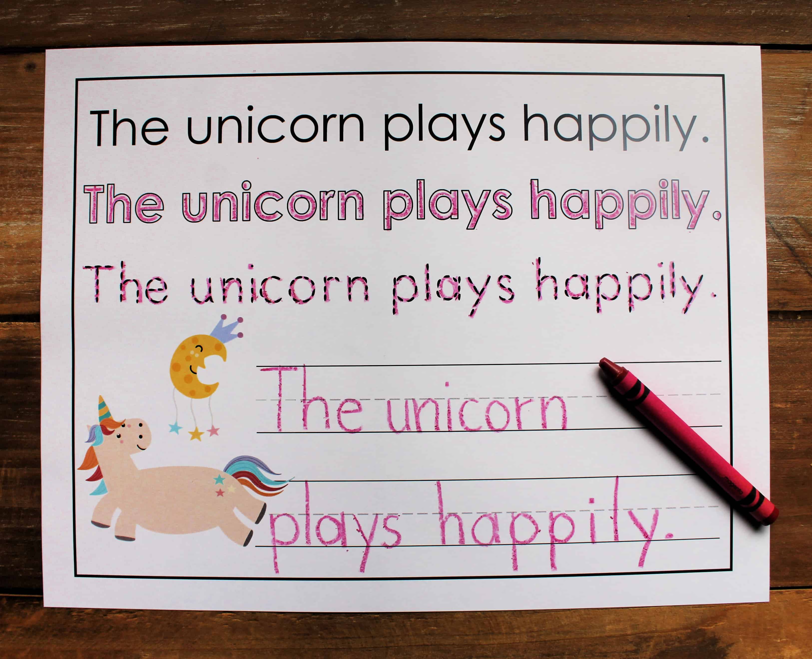 Unicorn Sentences Printable - Farmer's Wife Rambles