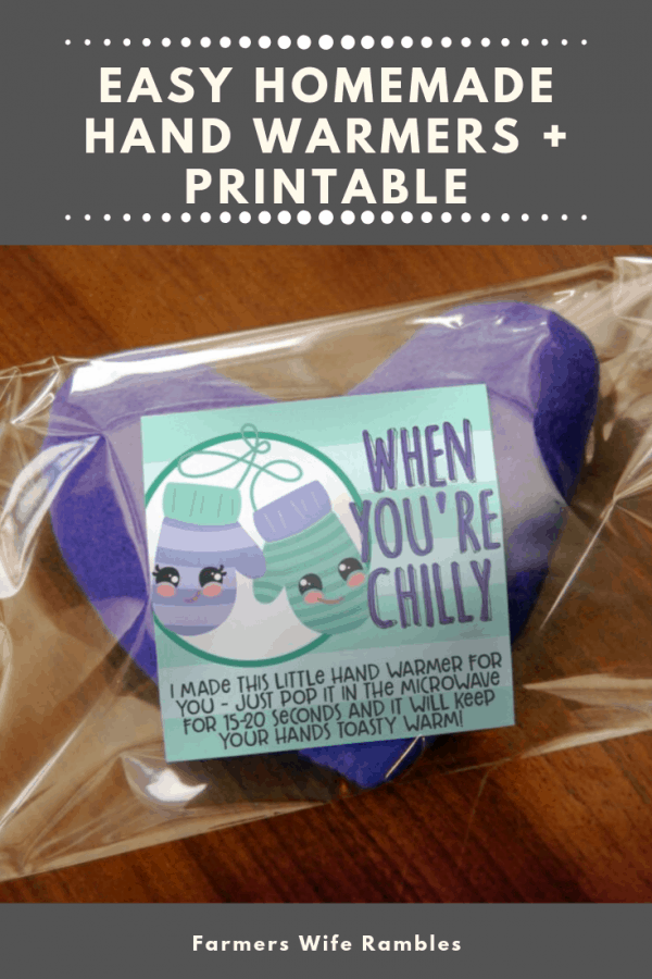 Easy Homemade Hand Warmer + Printable Tag - Farmer's Wife Rambles