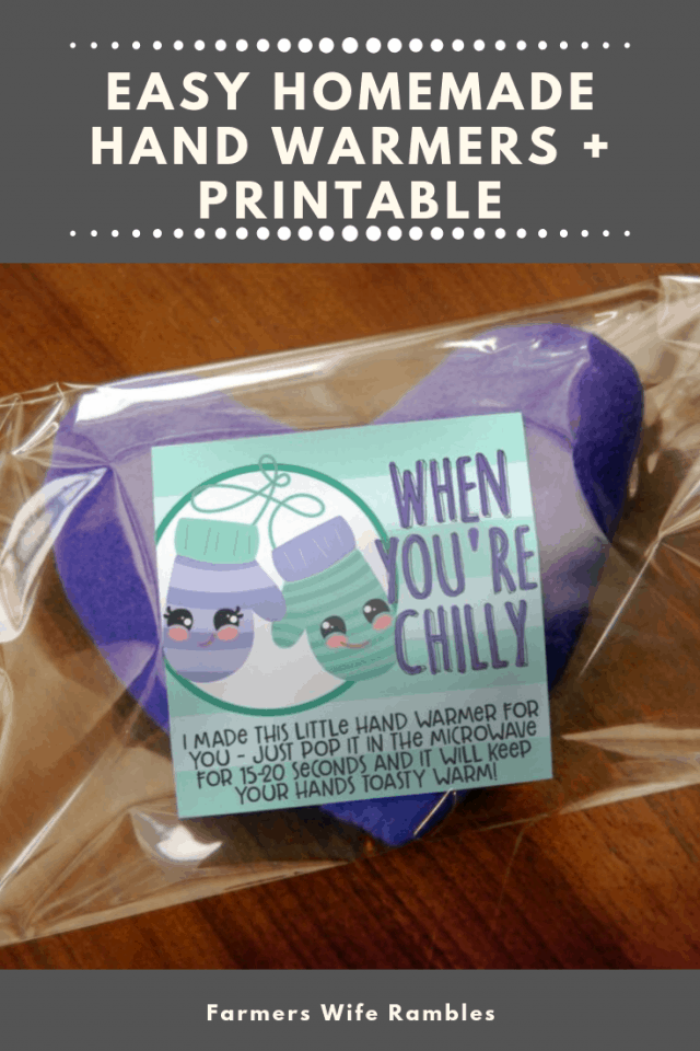 Easy Homemade Hand Warmer + Printable Tag - Farmer's Wife Rambles